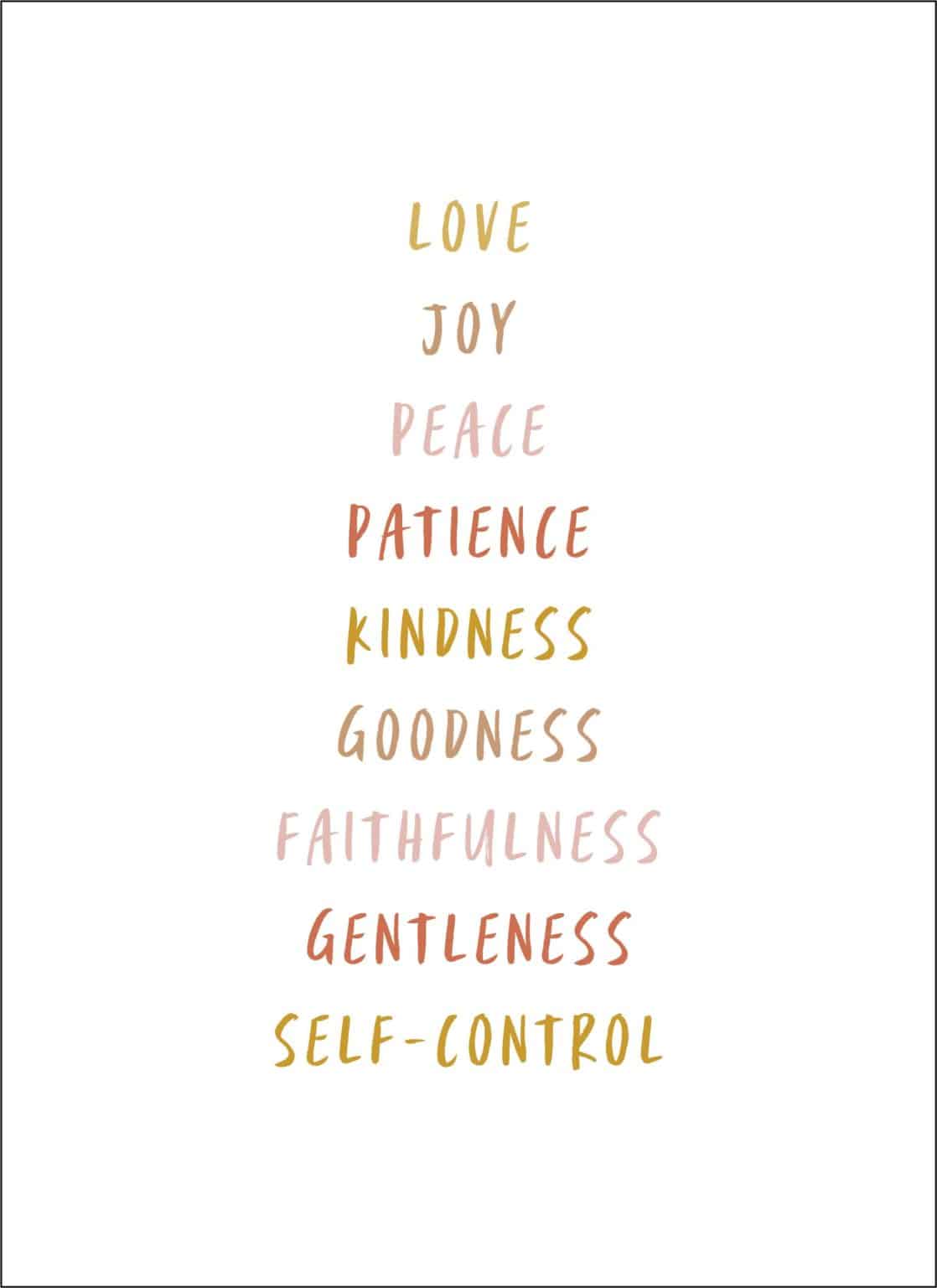 Printable Wall Art: Fruit of the Spirit (8.5x11) - Justice & Mercy International